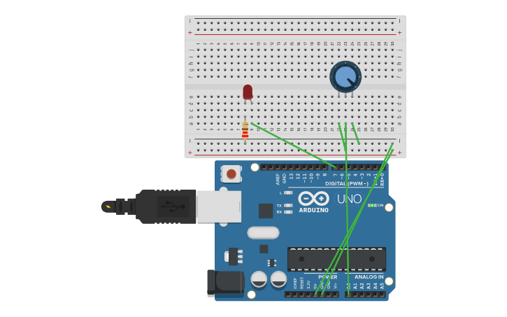 Circuit Design Potentiometer Light Tinkercad