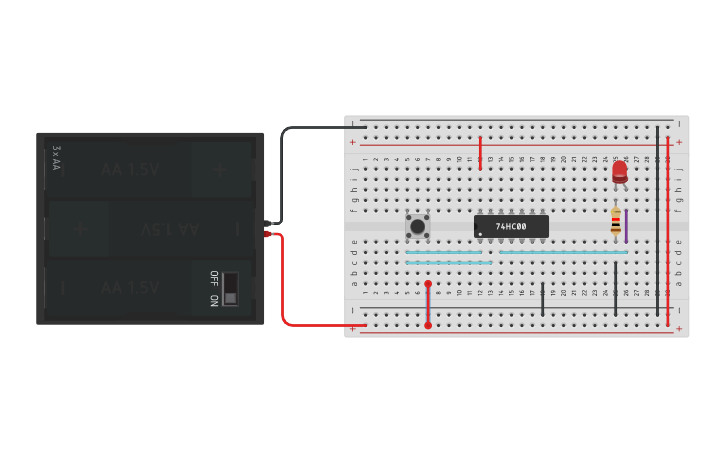 Circuit Design NOT Gate IC7400 Tinkercad Circuit Design NOT Gate IC7400 Tinkercad