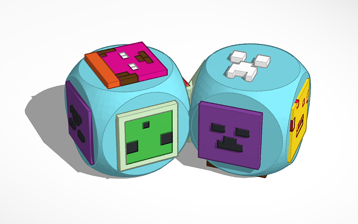 3D design pair of minecraft dice by john michael roberts | Tinkercad