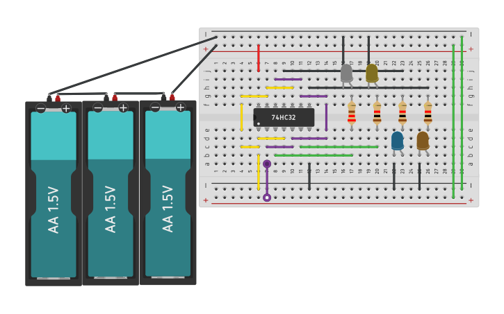 Circuit design 7432 - Tinkercad