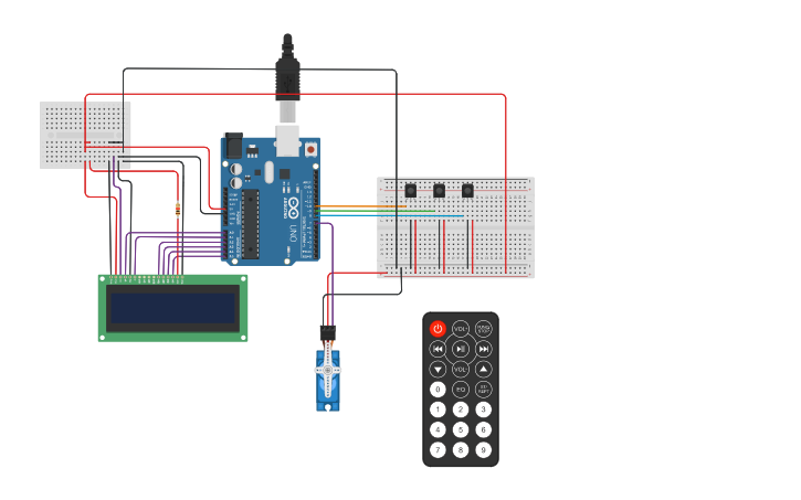 Circuit design Parking System - Tinkercad