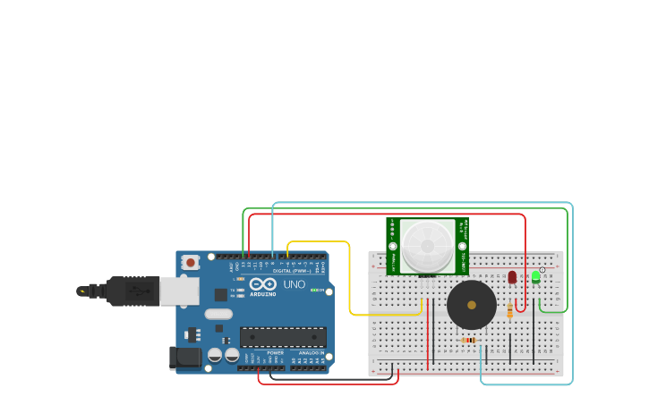 Circuit design PIR | Tinkercad