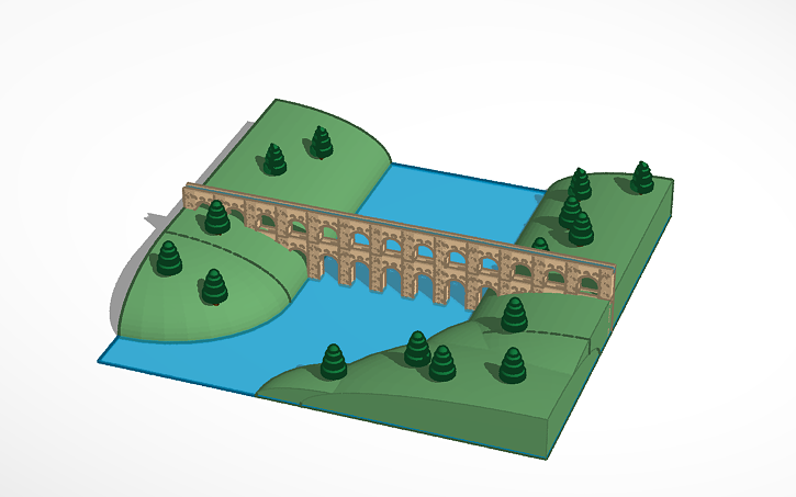3D design Roman Aqueduct - Tinkercad