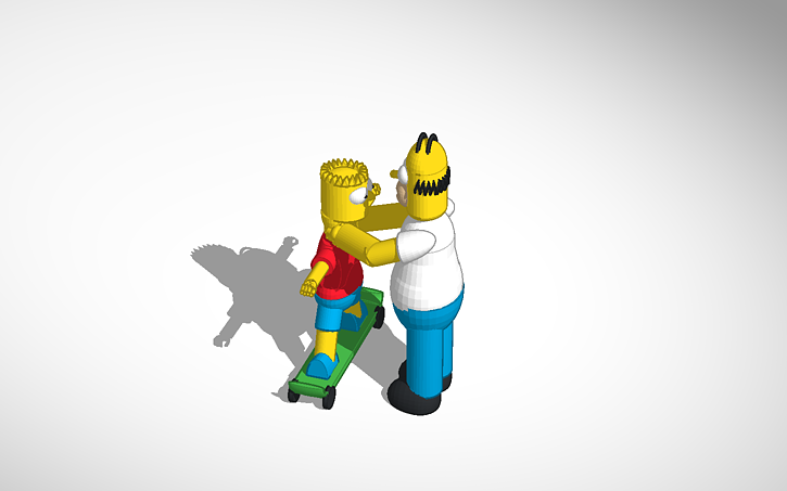 3D design homer choking bart - Tinkercad