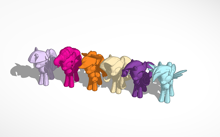 3D design MLP Mane 6 - Tinkercad