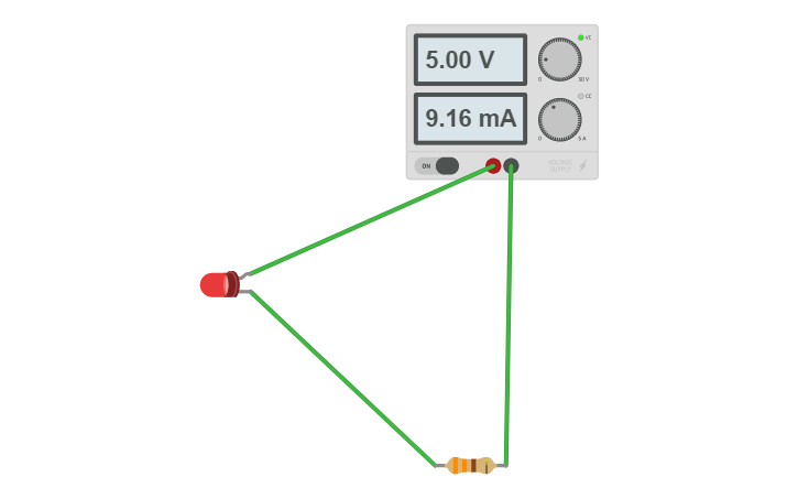 Circuit design Simple LED | Tinkercad
