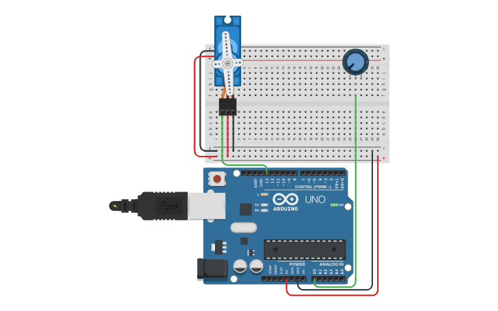 Circuit design Micro Servo - Tinkercad