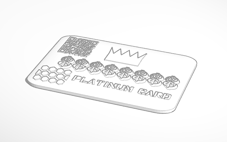 3D design platinum credit card - Tinkercad