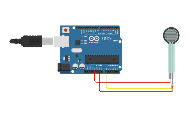 Circuit design Force Sensor - Tinkercad