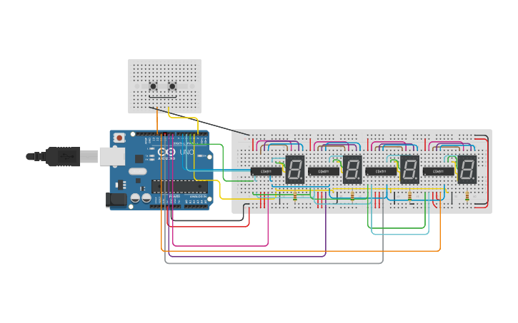 Circuit design Display 7 segmentos - Tinkercad