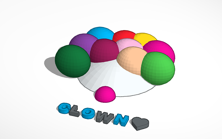 3D design Clown #educ230s2014 | Tinkercad