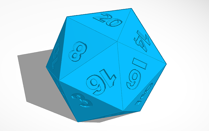 3D design d20 Loaded Die - Tinkercad
