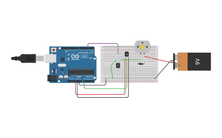 Circuit design fan control - Tinkercad