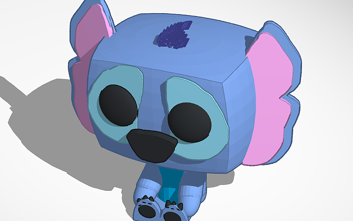 3D design the stich funko pop - Tinkercad