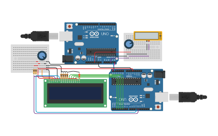 Circuit design Comunicação I2C PARA DISPLAY - Tinkercad