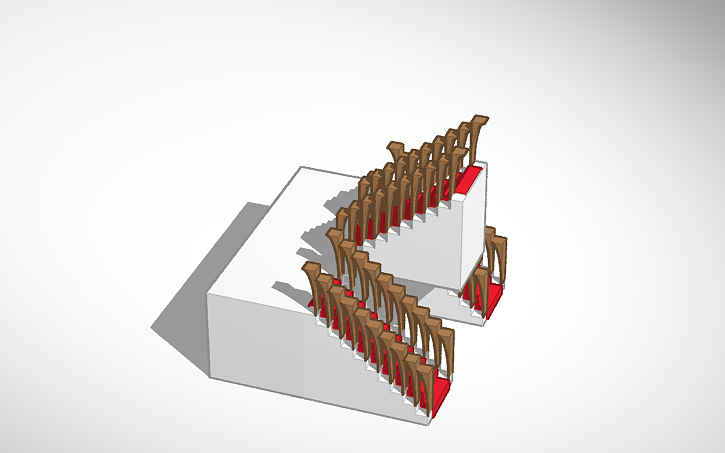 3D design two-story staircase - Tinkercad