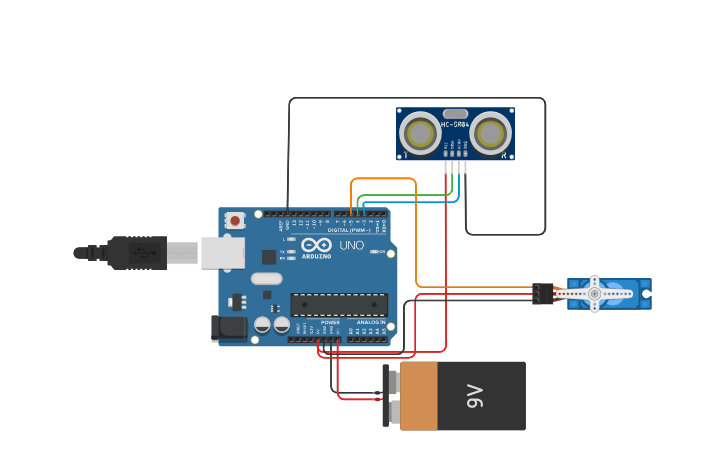 Circuit design Copy of Smart Dustbin Arduino - Tinkercad