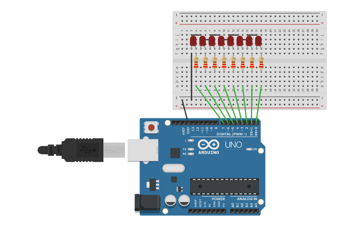 Circuit design bitwise operators demo - Tinkercad