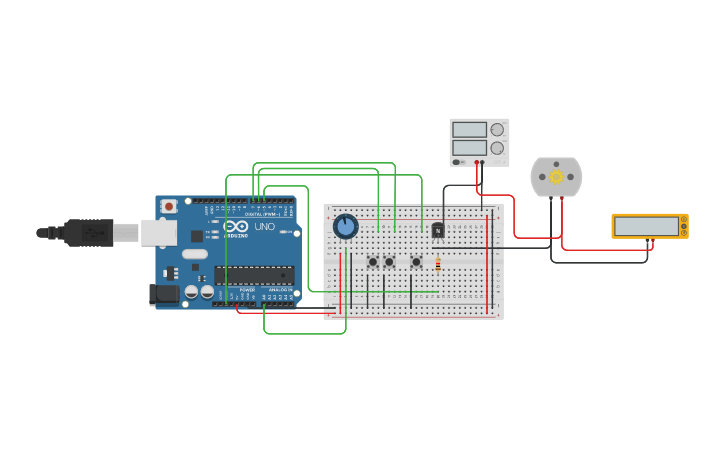 Circuit design Motor DC - Tinkercad