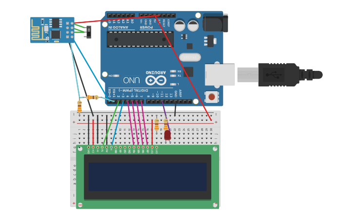 Circuit design 4 ROBERT ESP8266 WIFI module - Tinkercad