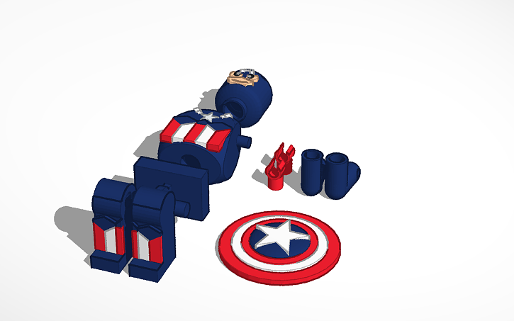 3D design captain America - Tinkercad