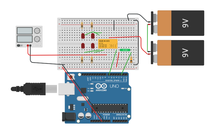 Circuit design dpdt - Tinkercad