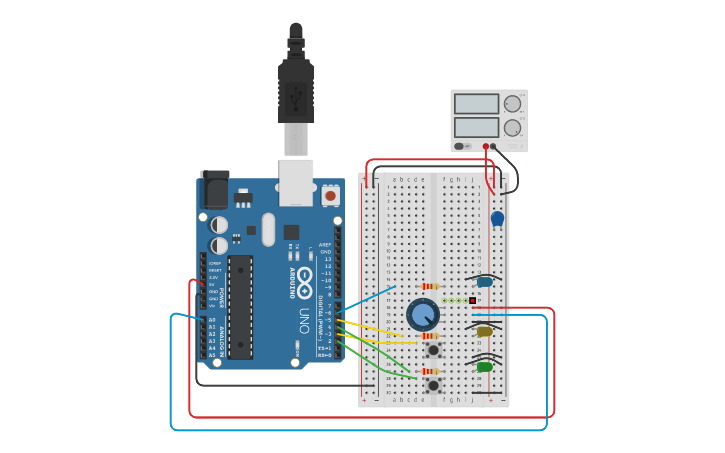 Circuit design Lab THM Part A Debugging LEDs only - Tinkercad