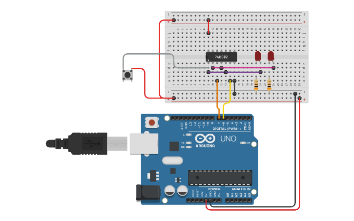 Circuit design 2021111013 Lab-5 SR Latch | Tinkercad