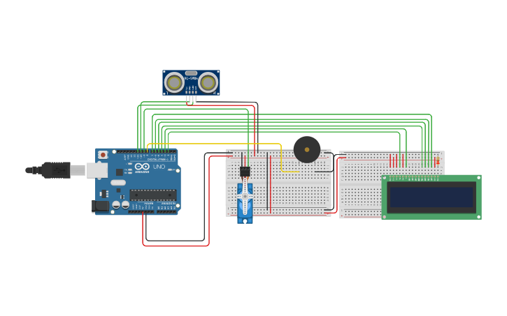 Circuit design PROJECT Distance System | Tinkercad
