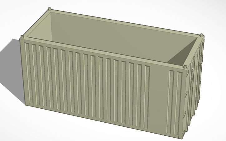 3D design HO 20ft Container - Tinkercad