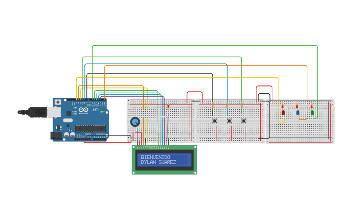 Circuit design EXAMEN DE ARDUINO DYLAN SUAREZ | Tinkercad