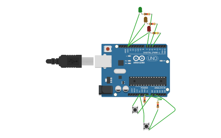 Circuit design Multicolors_lamps_logginos - Tinkercad