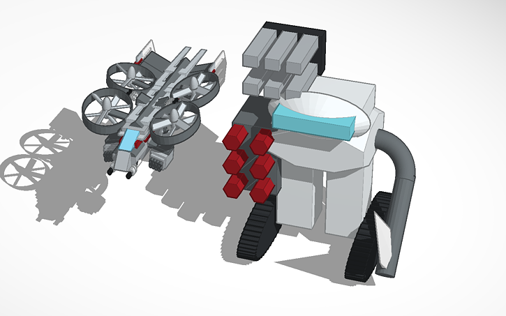 3D design Mech and Drone - Tinkercad