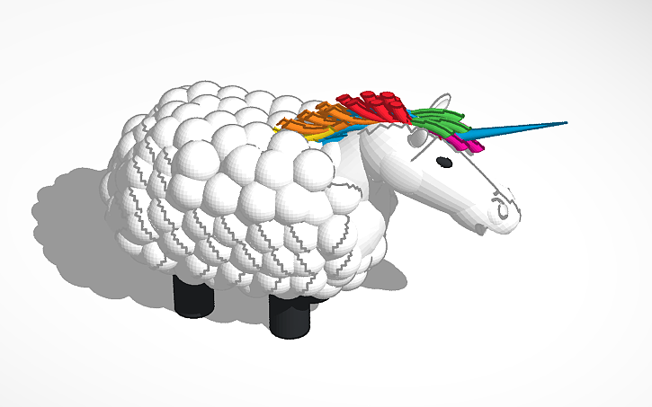 3D design rainbow sheep - Tinkercad