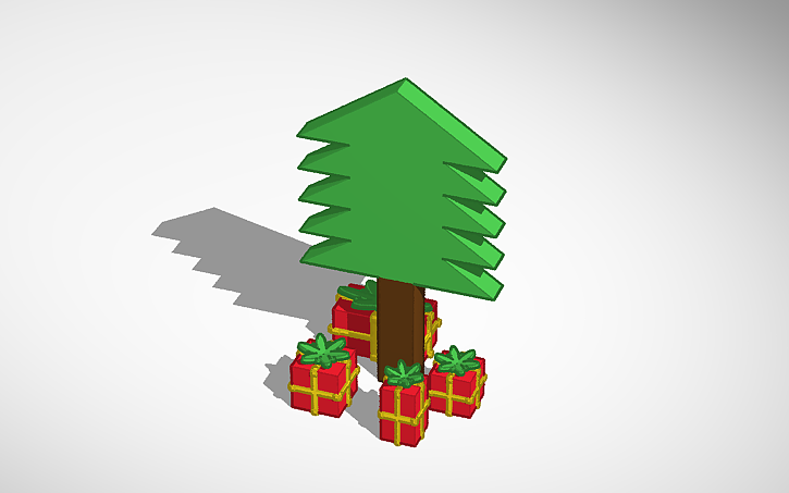 3D design flat Christmas Tree - Tinkercad