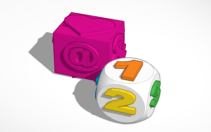 3D design Symbols and die | Tinkercad