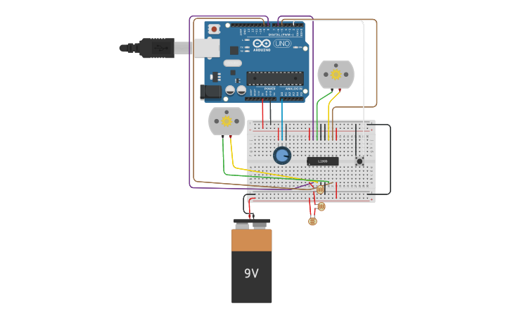 Circuit design AMBI - Joystick wheelchair | Tinkercad