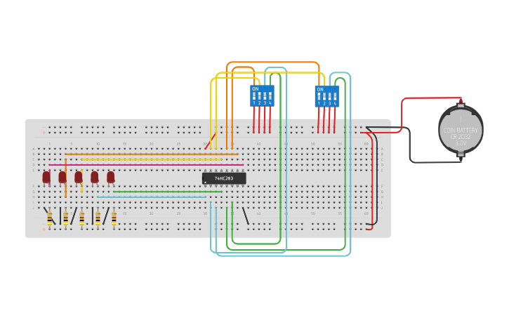 Circuit design Somador de 4 bits - Tinkercad