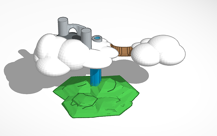 3D design cloud castle concept - Tinkercad