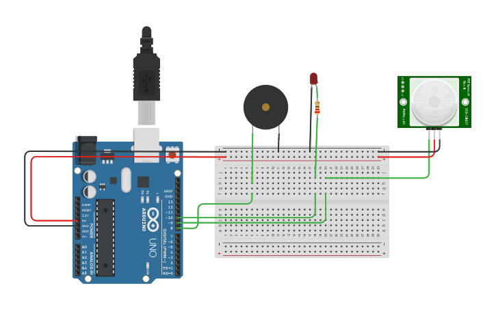 Circuit design Buzzer - Tinkercad