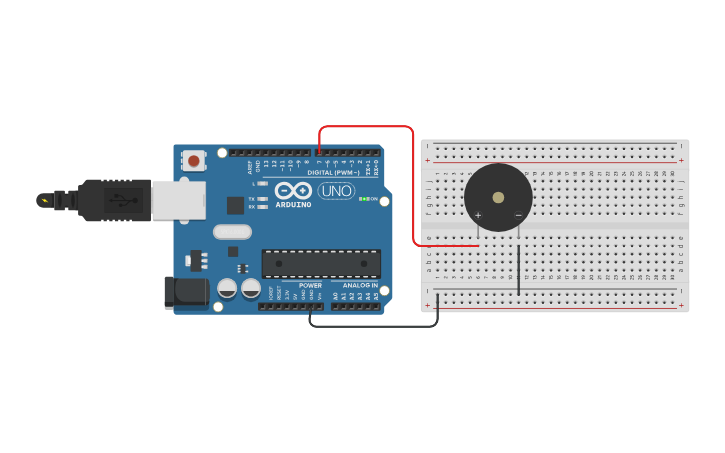 Circuit design Buzzer - Tinkercad