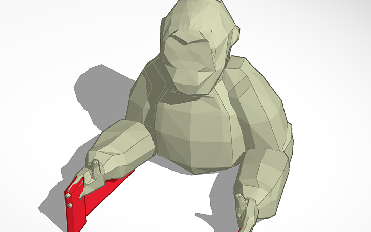 3D design Gorilla Tag Monkey in sitting position - Tinkercad