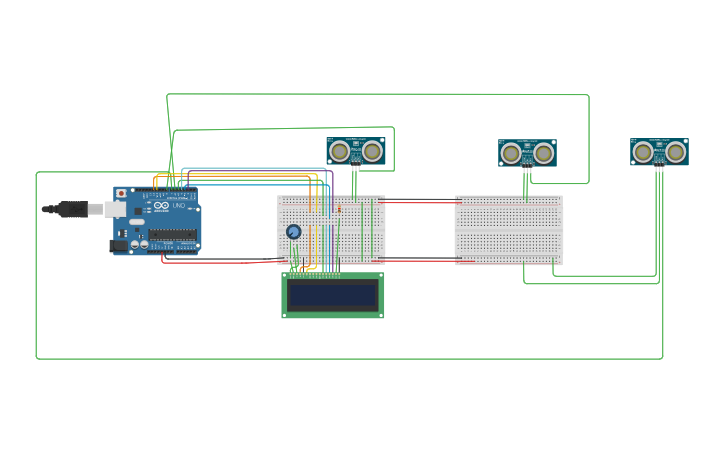 Circuit design Car Parking System | Tinkercad