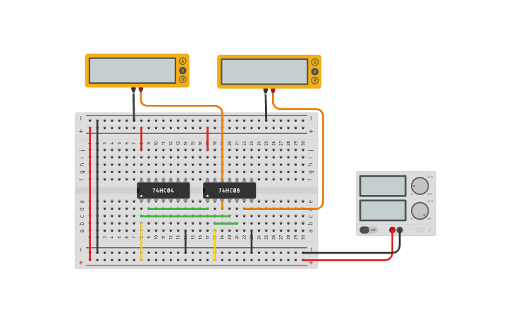 Circuit design 1:2 Decoder - Tinkercad