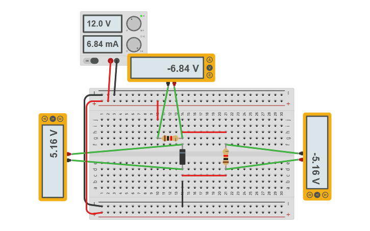 Circuit Design Diodo Zener Como Regulador Tinkercad