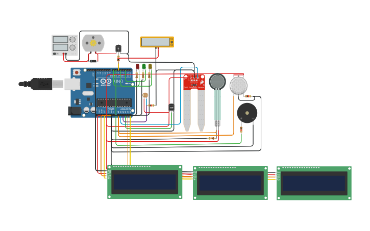Circuit design Simple Smart Farming - Tinkercad