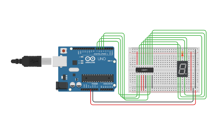 Circuit design Common Cathode 7-segment Display w/ Decoder ...
