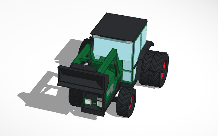 3D design valtra tractor with loader - Tinkercad