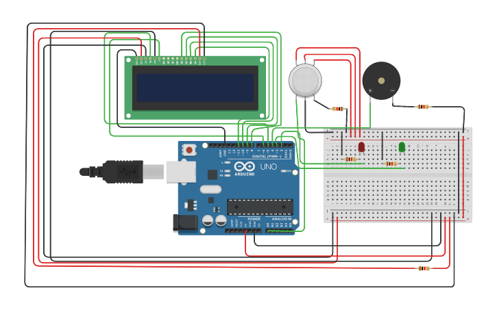 Circuit Design Gas Monitoring Tinkercad