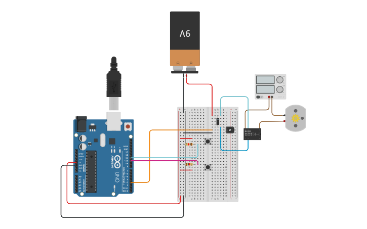 Circuit design Relais | Tinkercad